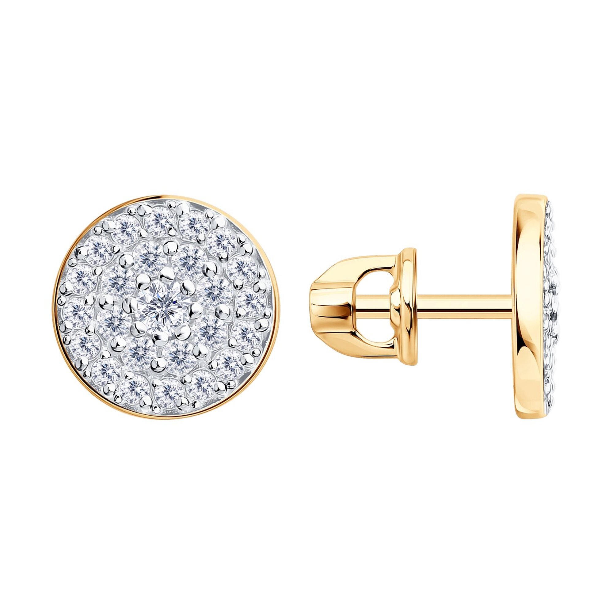 Серьги Diamant online, красное золото, 585 проба, фианит