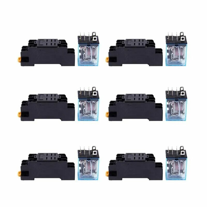 6X LY2NJ HH62P-L JQX-13F 220 В Катушка переменного тока DPDT Реле Питания 8-Контактный Разъем с разъемом PTF08A