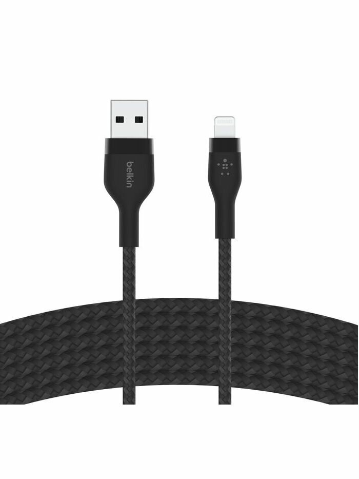 Кабель Belkin BoostCharge PRO Flex USB-A-Lightning Braided Silicone Cable. Длина: 3м. Цвет: черный