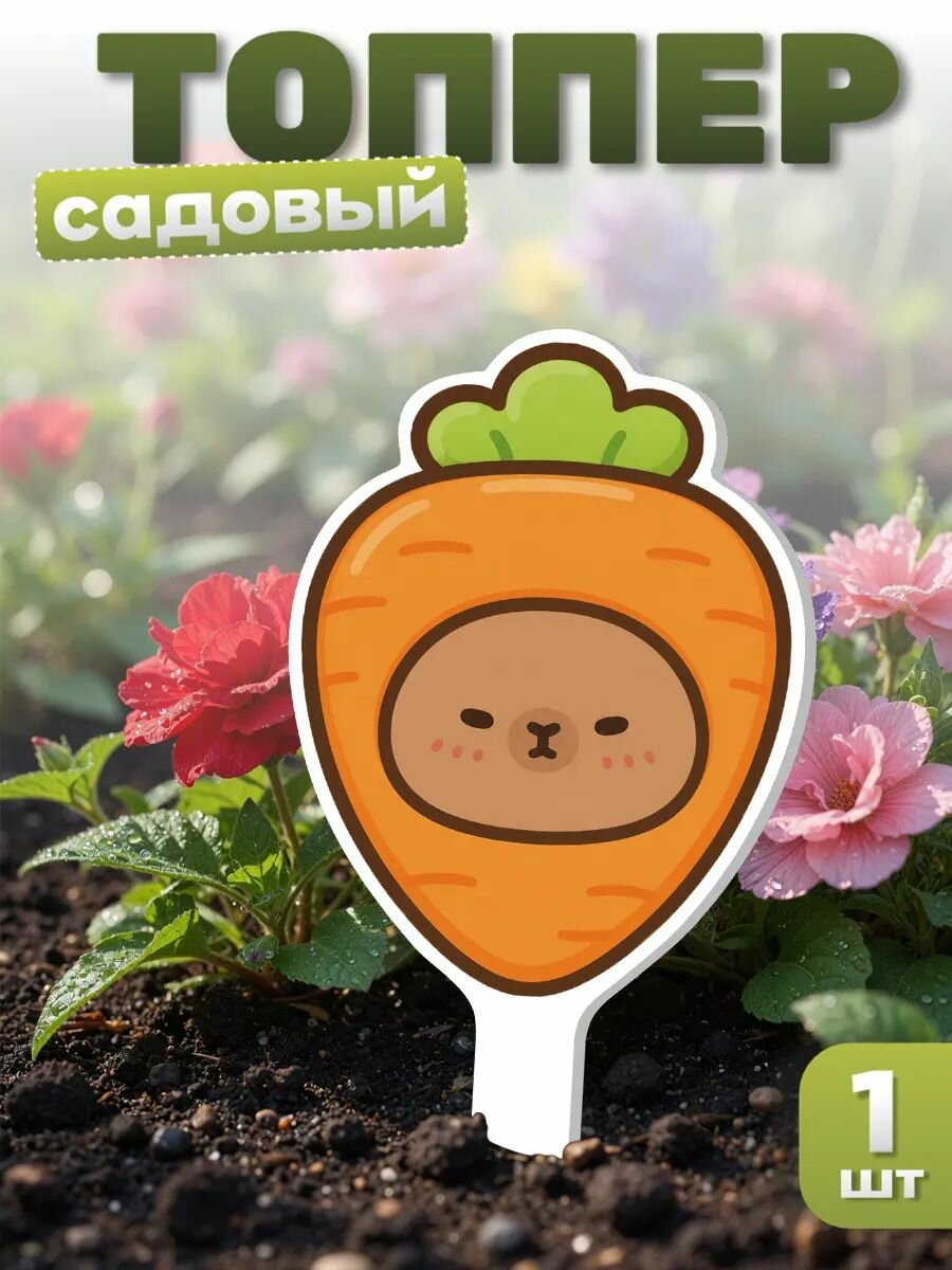 Садовые фигурки для дачи Морковь с мордочкой капибары