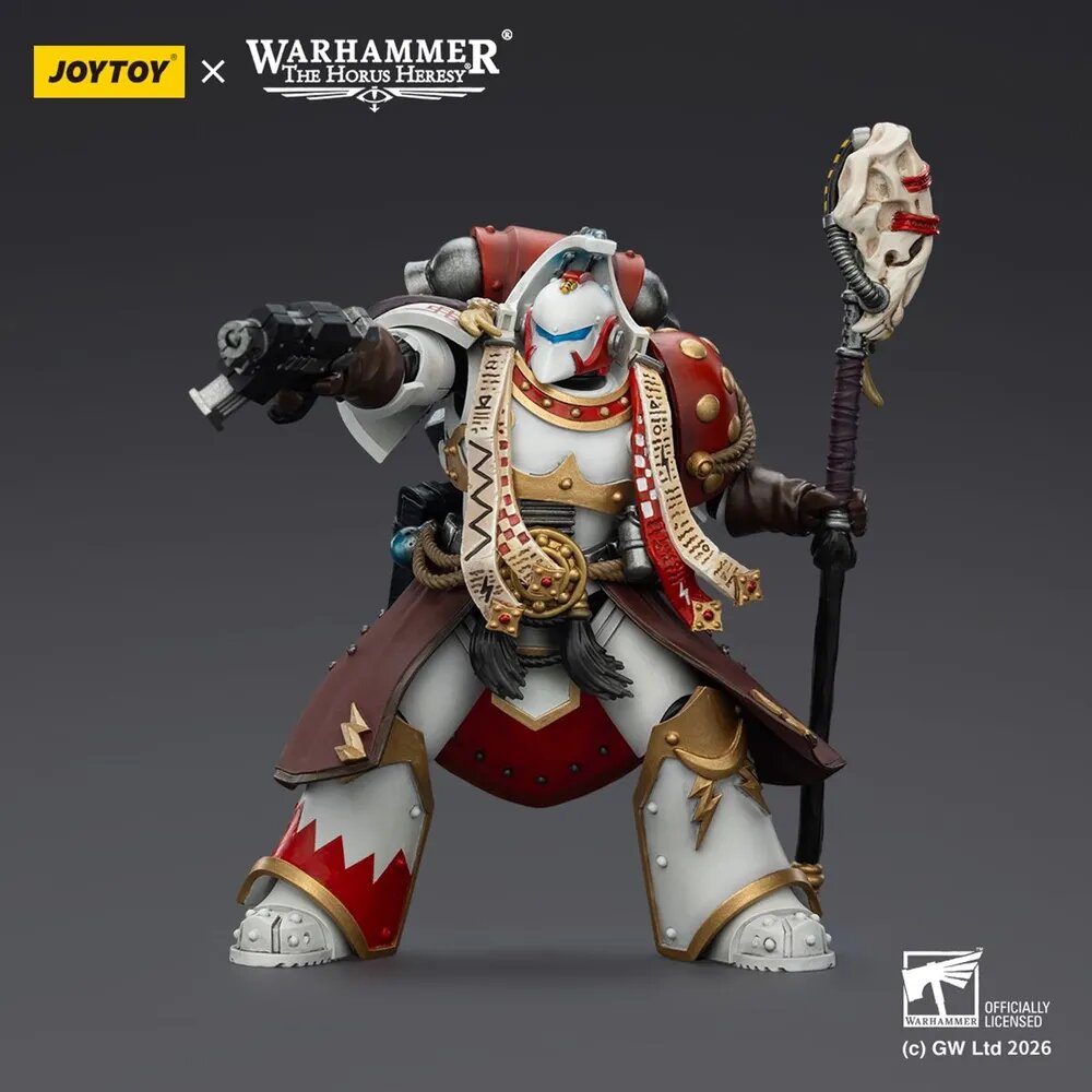 HIPLAY JOYTOY Warhammer 40,000 Белые Шрамы Консул-Провидец Бури с силовым посохом и болт-пистолетом JT03585 Экшен-фигурка в масштабе 1/18