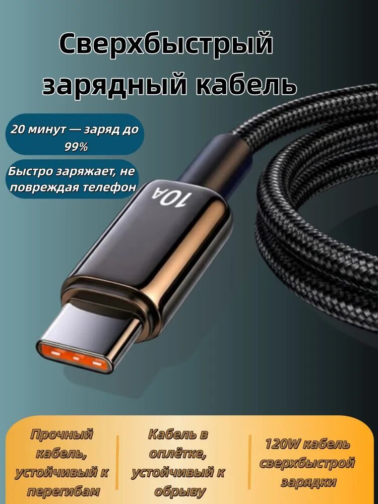 Кабель для мобильных устройств, 1.5 м, черный