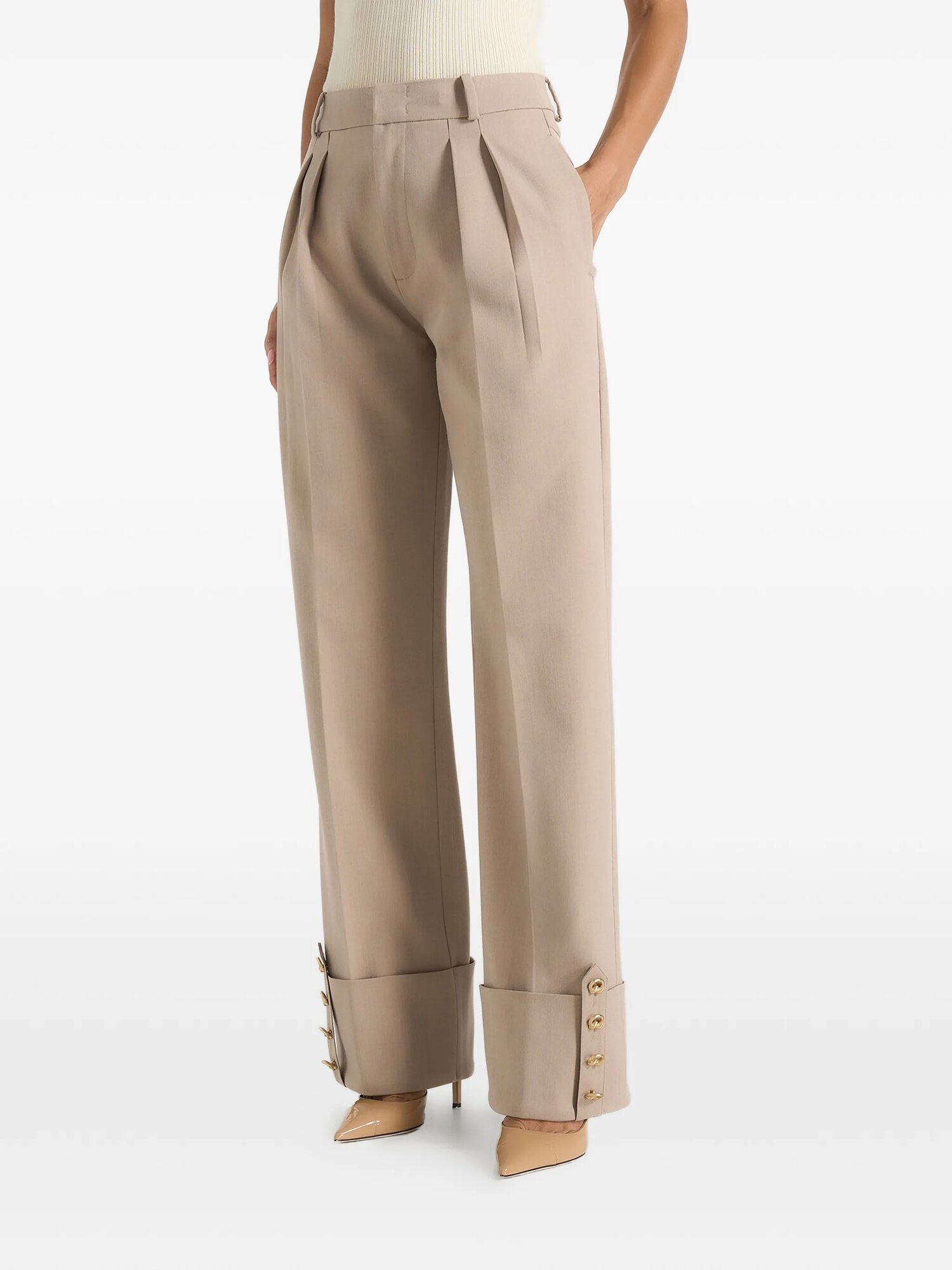 Брюки Darlene turn-up detail tailored twin pleat pants