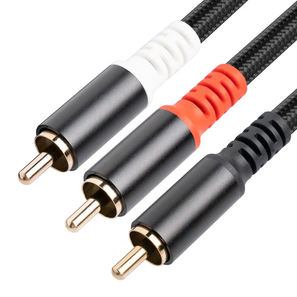 Адаптер RCA Y Кабель для сабвуфера, Аудиокабель RAC от 1X до 2X, 1 метр