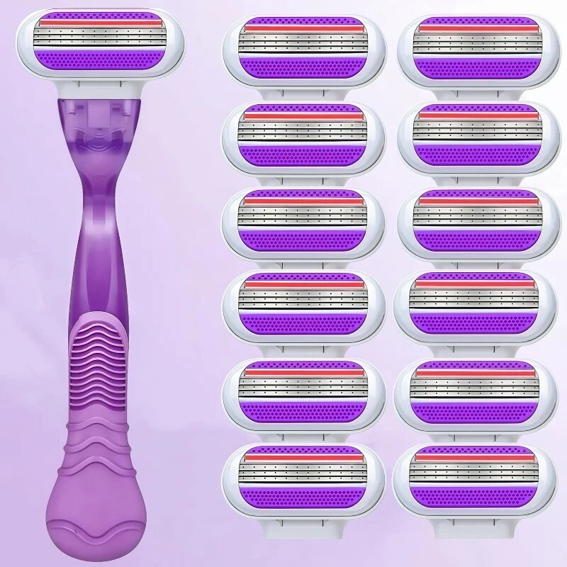 Многоразовая бритва для женщин 1 handle 12 blades