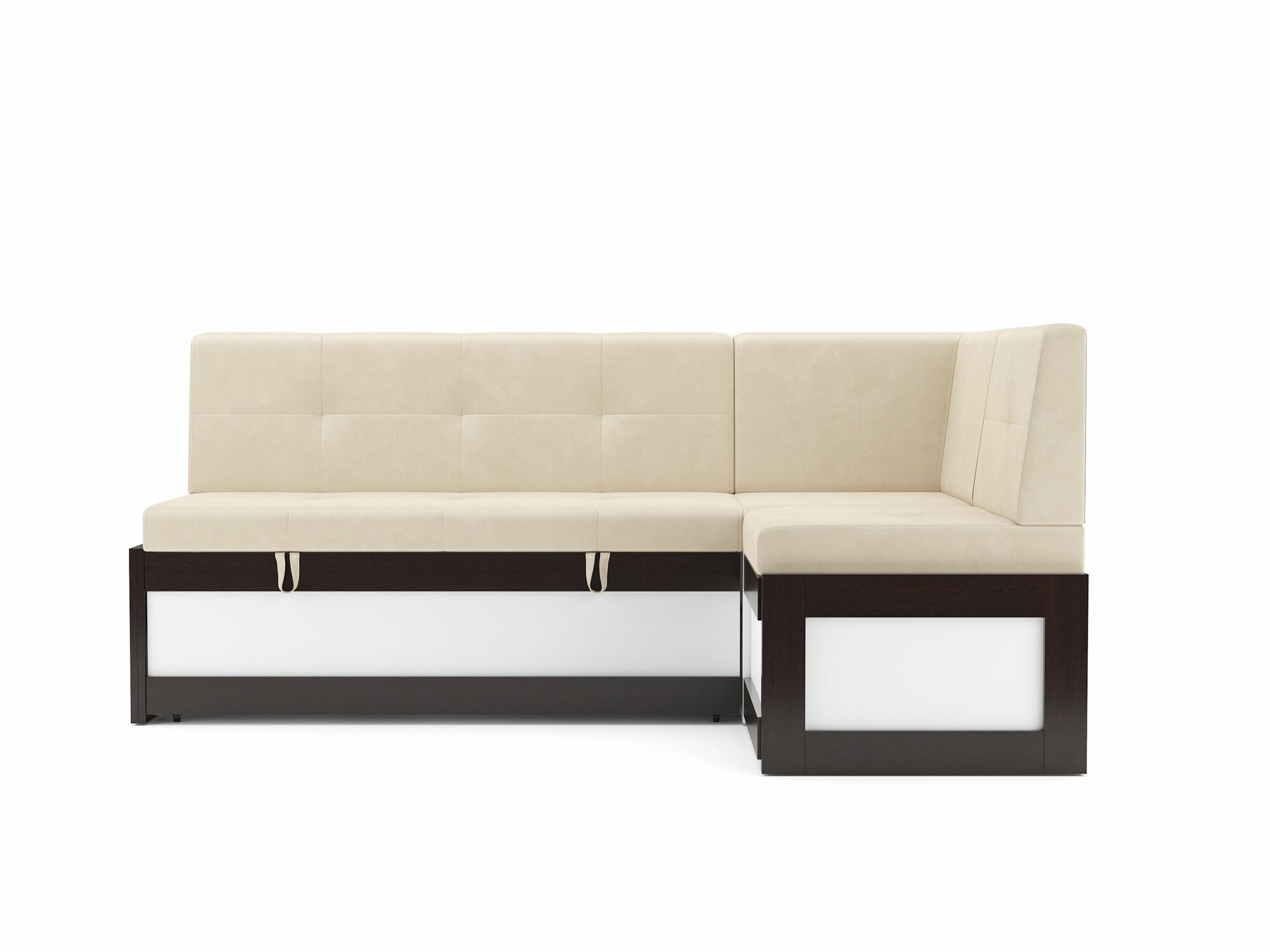 Диван угловой кухонный "Нотис (Бархат бежевый STAR VELVET 6 LIGHT Beige) 211х82х135,5 см"