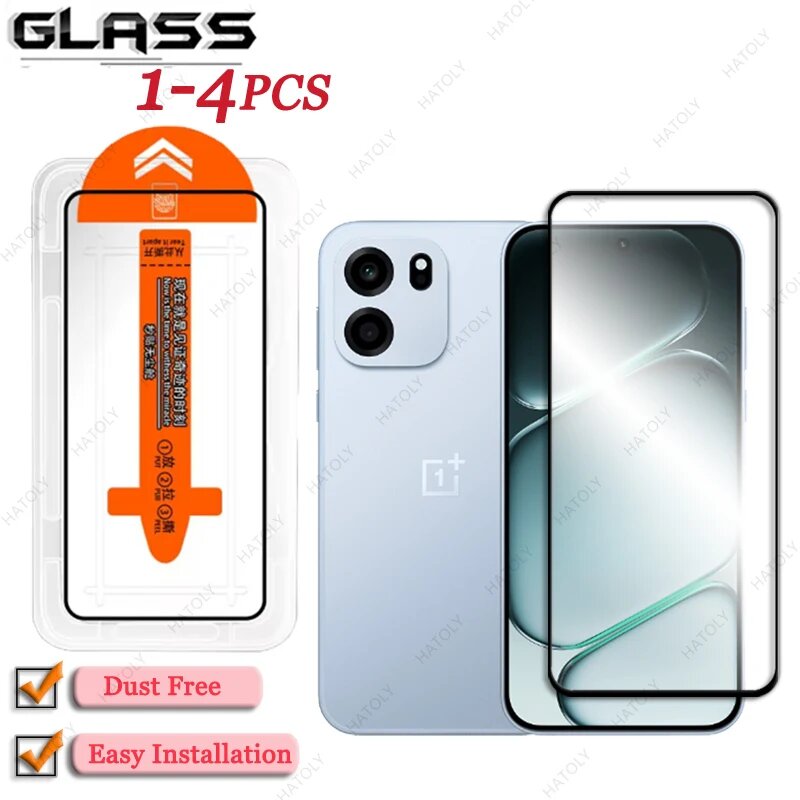 Защитное стекло для OnePlus Nord CE6, простое в установке, без пыли, с черной Just 4 Front Glass