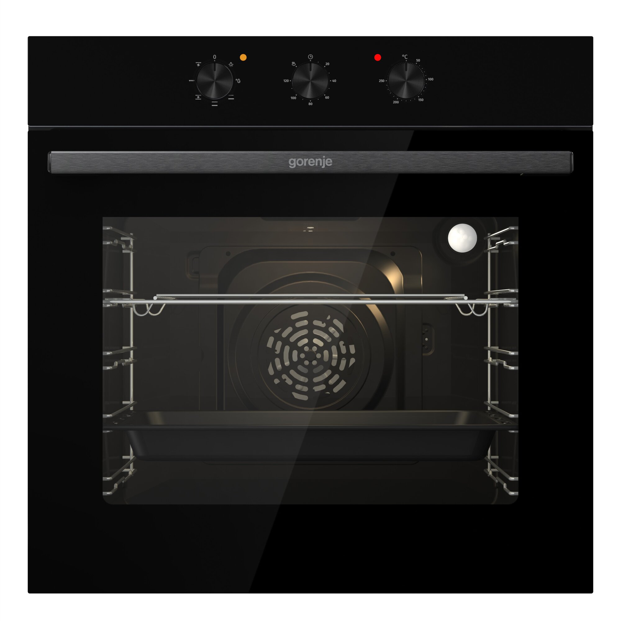 Духовой шкаф встраиваемый Gorenje BO6725E02ABGN, встраиваемый, класс А, 73 л, утапливаемые ручки, черный