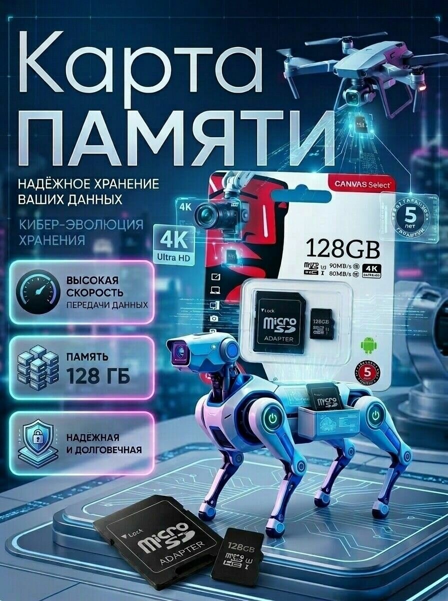 Карта памяти Canvas Select 128 ГБ (-)