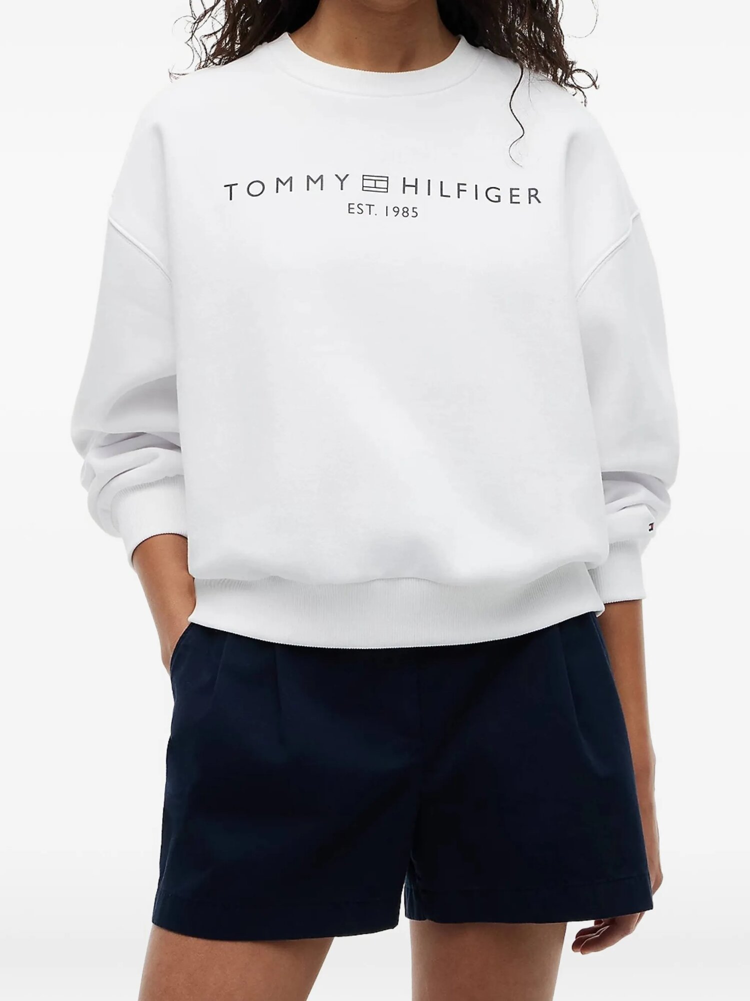 Свитер TOMMY HILFIGER, размер 44 EU, , бежевый/белый — фото 1