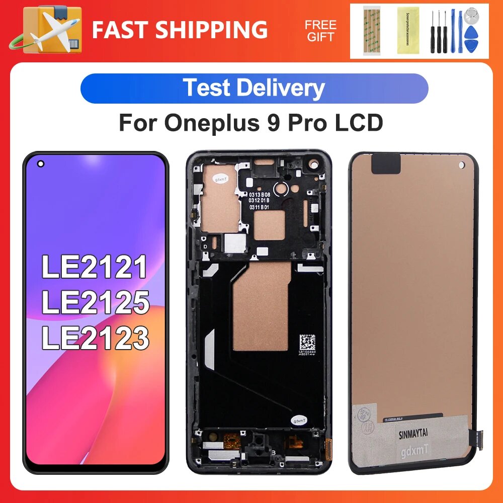 Протестировано для OnePlus 9 Pro 1 + 9Pro LE2121 LE2125 LE2123 LE2120, ЖК-дисплей, сменный преобразователь сенсорного экрана в сборе