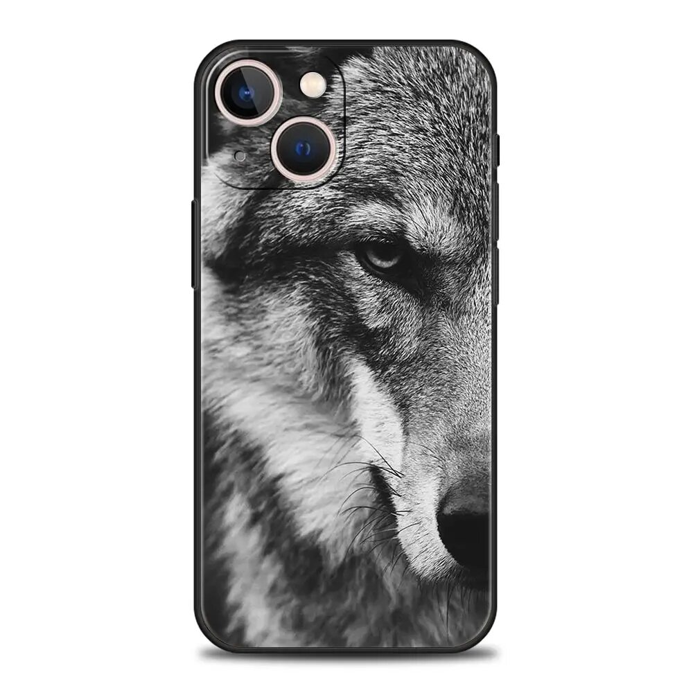Роскошный чехол с волком для телефона iPhone 13 15 14 12 Mini 11 Pro Серый, A2, For iPhone 13 mini