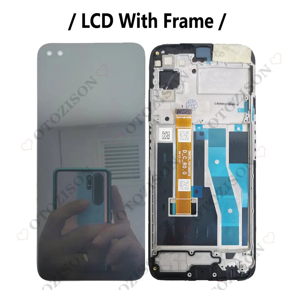 6,6-дюймовый ЖК-дисплей для OPPO Realme 6 Pro с рамкой RMX2061 RMX2063, сенсорный With Frame Black
