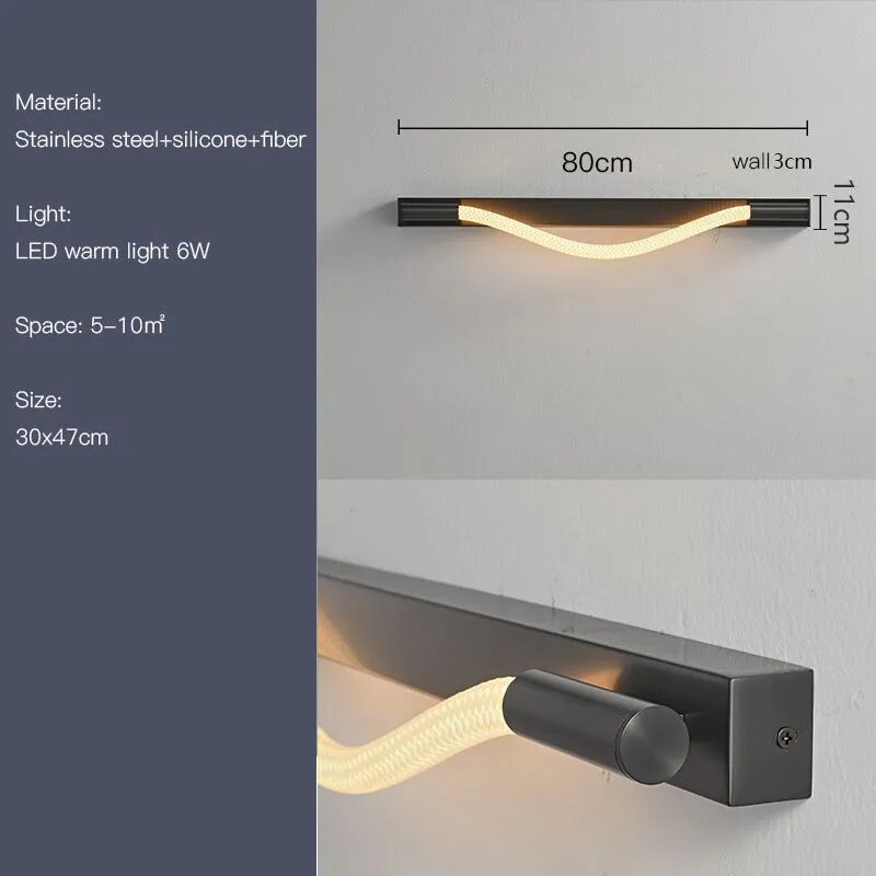 Настенный светильник со встроенным светодиодом LED 5 Вт, металлический плафон, длина 800 мм, высота 110 мм