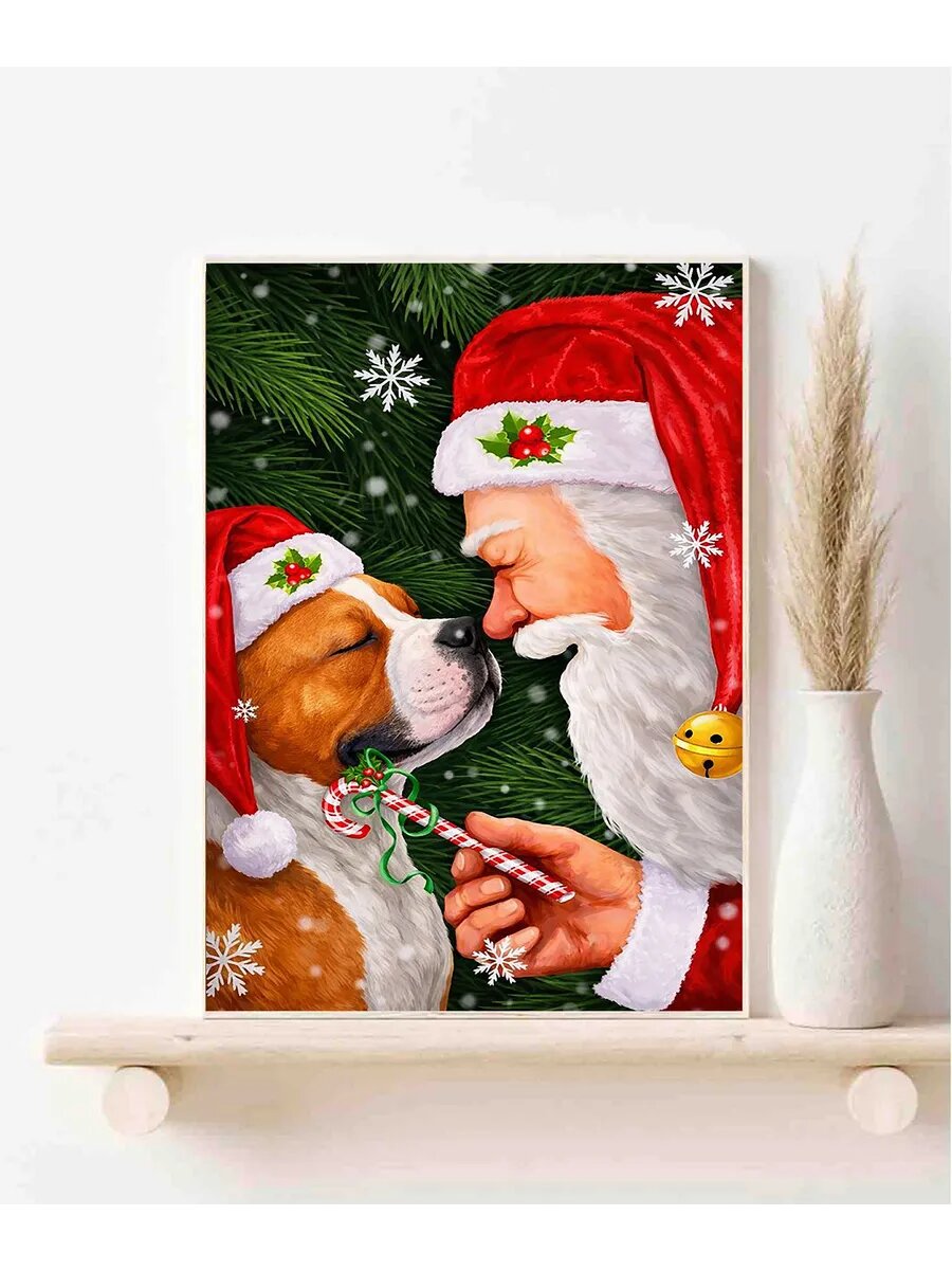 Американский стаффордширский терьер, Christmas, Плакат 30x4