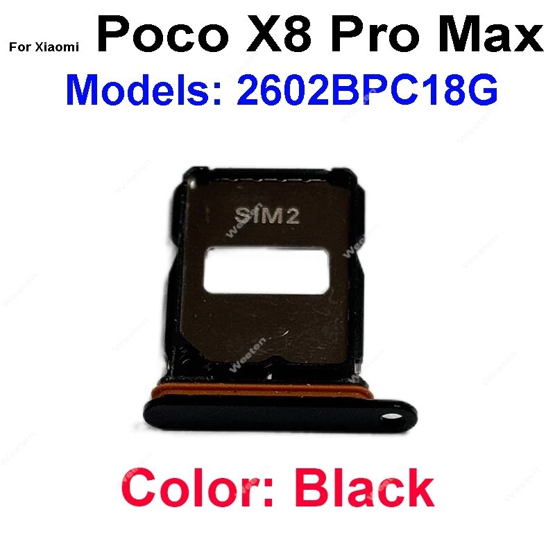 Держатель SIM-карты/адаптер для чтения SIM-карт для Xiaomi Poco X8 Pro Max Poco X8 ProMax-Black