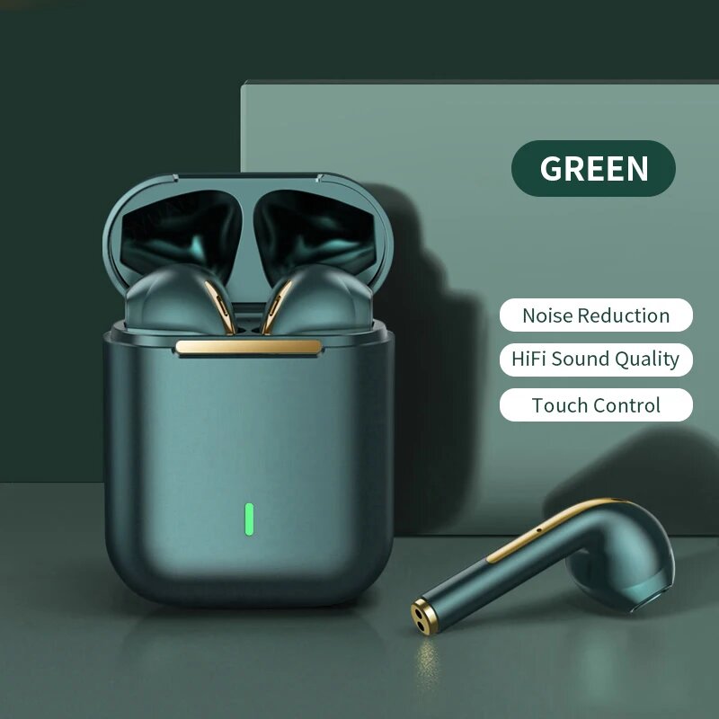 Беспроводные наушники TWS Bluetooth 5.3 Metal Plastic Noise Cancelling m2S-green-J18