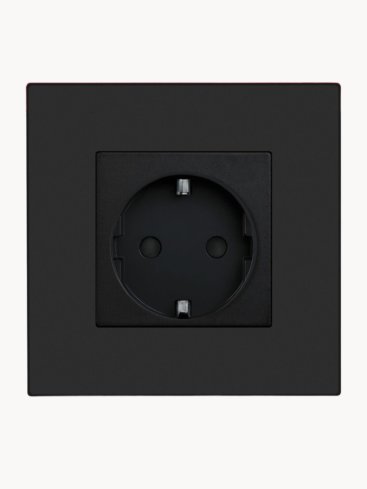 Розетка электрическая 1 пост 16А, рамка86х86мм пластик, цвет черный