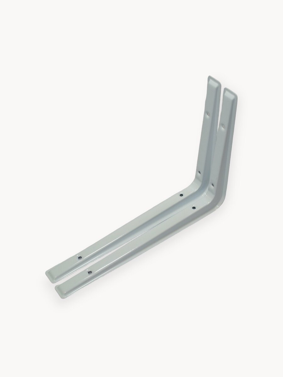 Кронштейн для полки прямоугольный белый, 270х190х30мм, 2 шт.