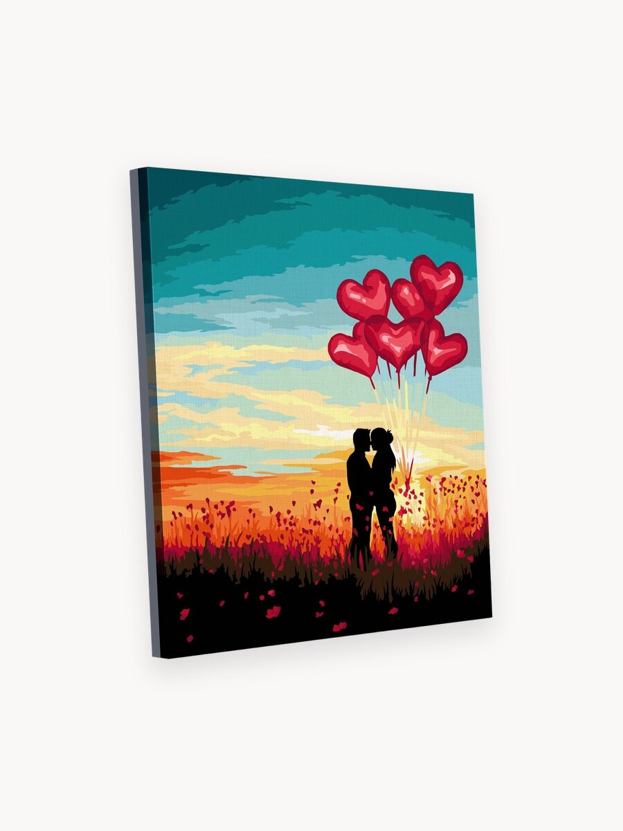 Картина по номерам Холст на подрамнике 40х50 см "Свидание на закате"