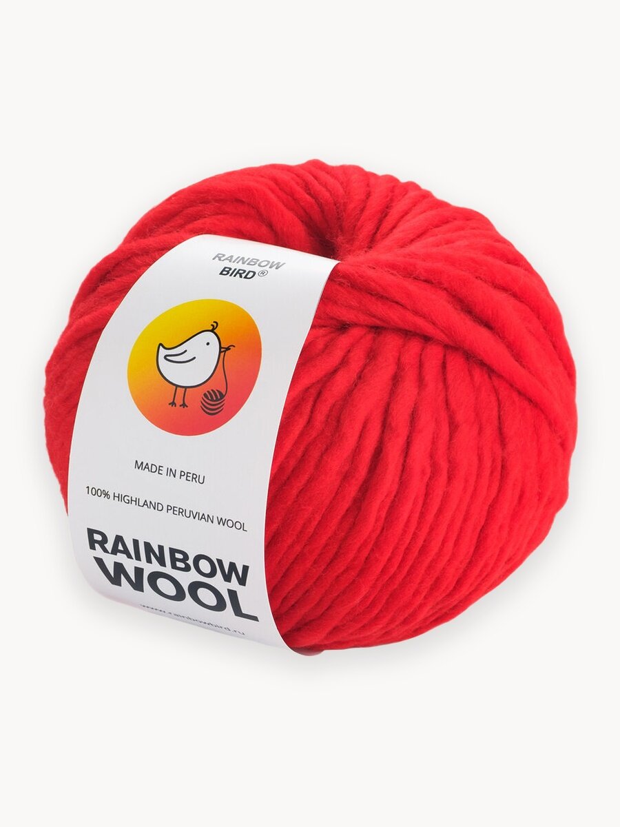 (Уцененный товар) Пряжа для вязания, спицами, толстая, 100% Перуанская шерсть, цвет (BARBADOSS CHERRY) 80м, 200гр