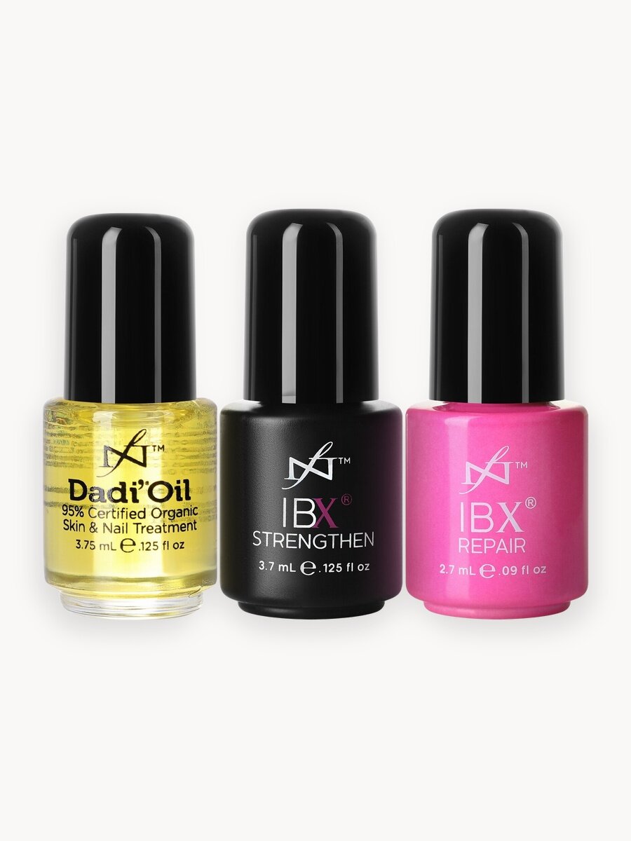 Набор для укрепления лечения ногтей Famous Names IBX система + масло для кутикулы, 3.75 мл
