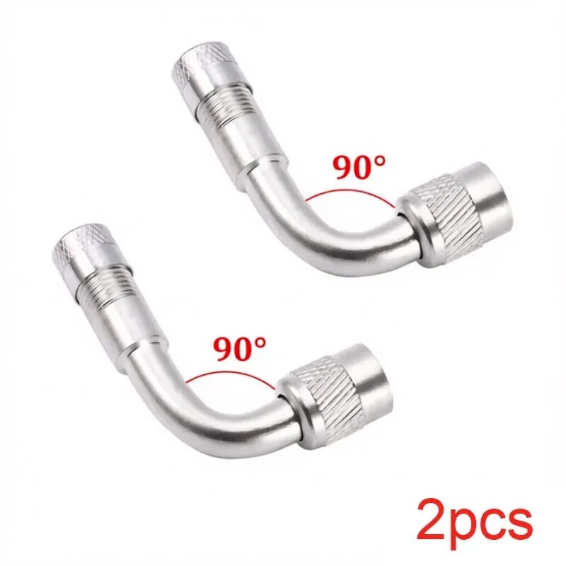Адаптер для ниппеля мотоцикла 90 градусов, Silver, 2 шт