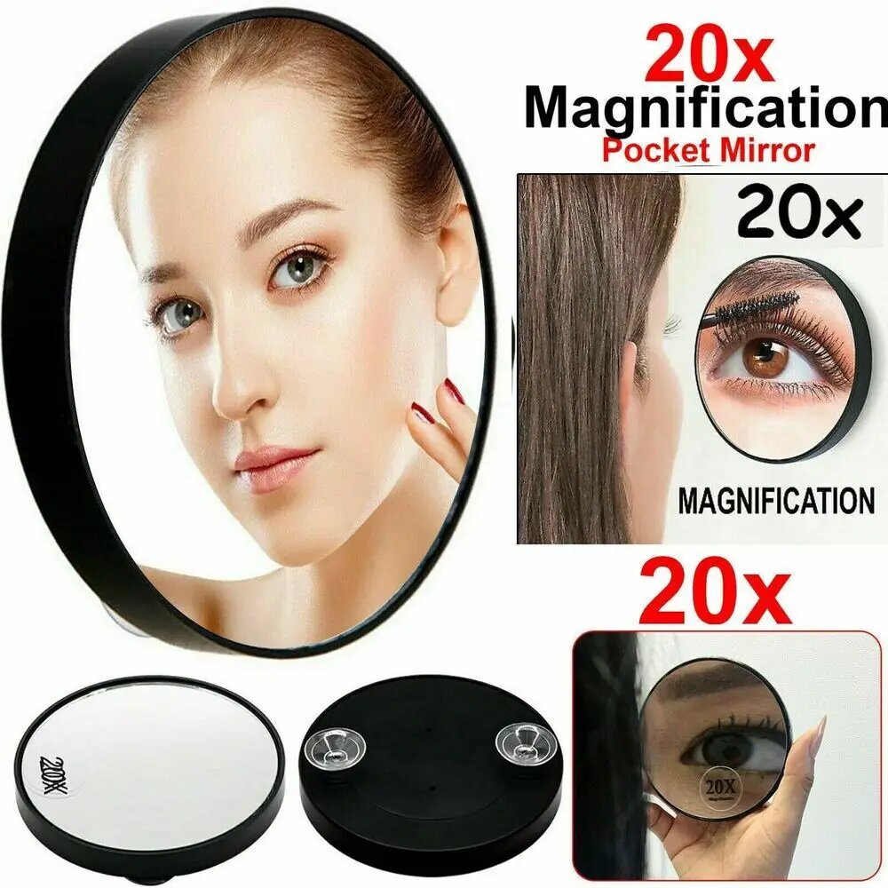 Круглое увеличительное зеркало 10/20/30x black-30X