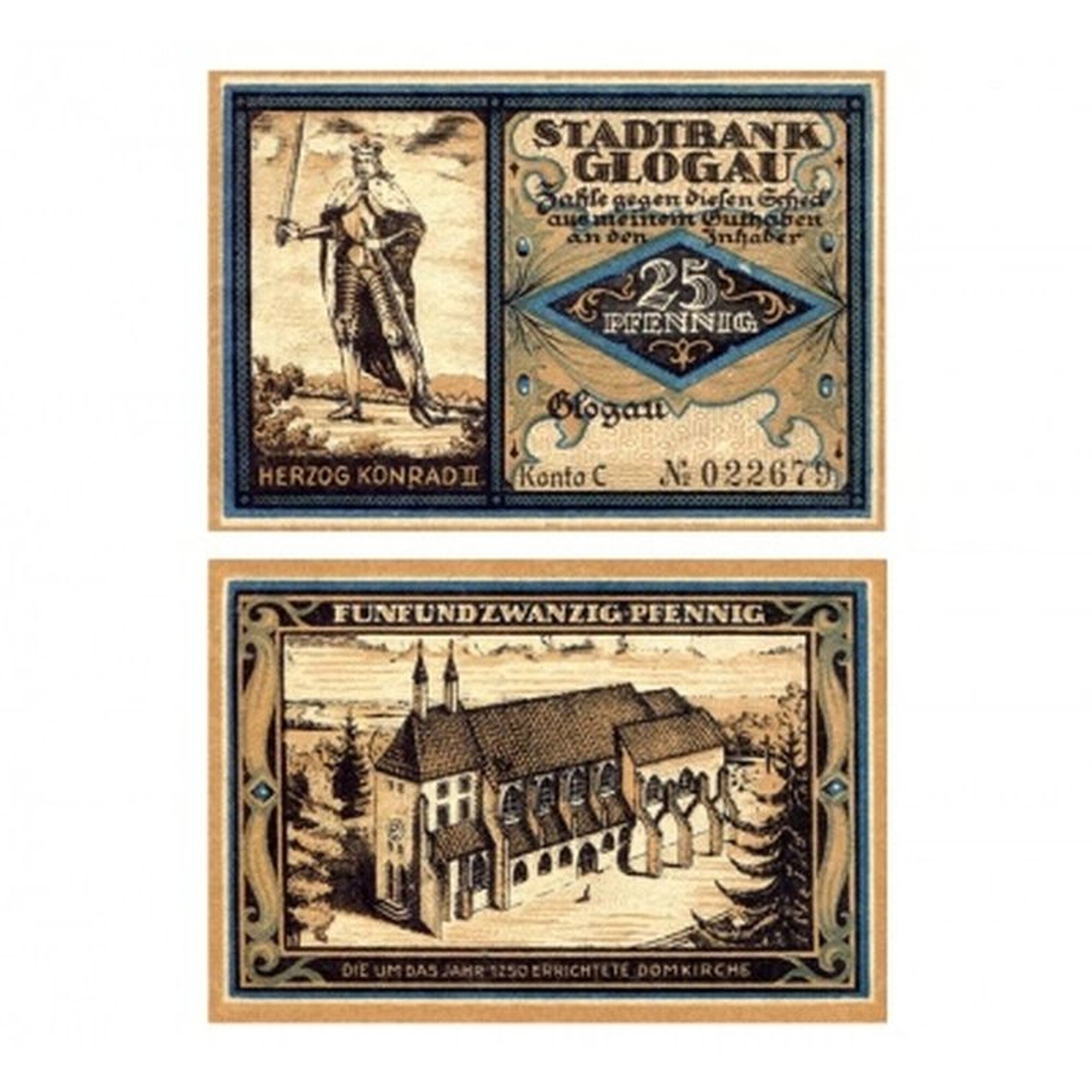 Нотгельд бестмани 19-14425, Германия, 1921, 25 пфенигов, копия, бумага с водяными знаками