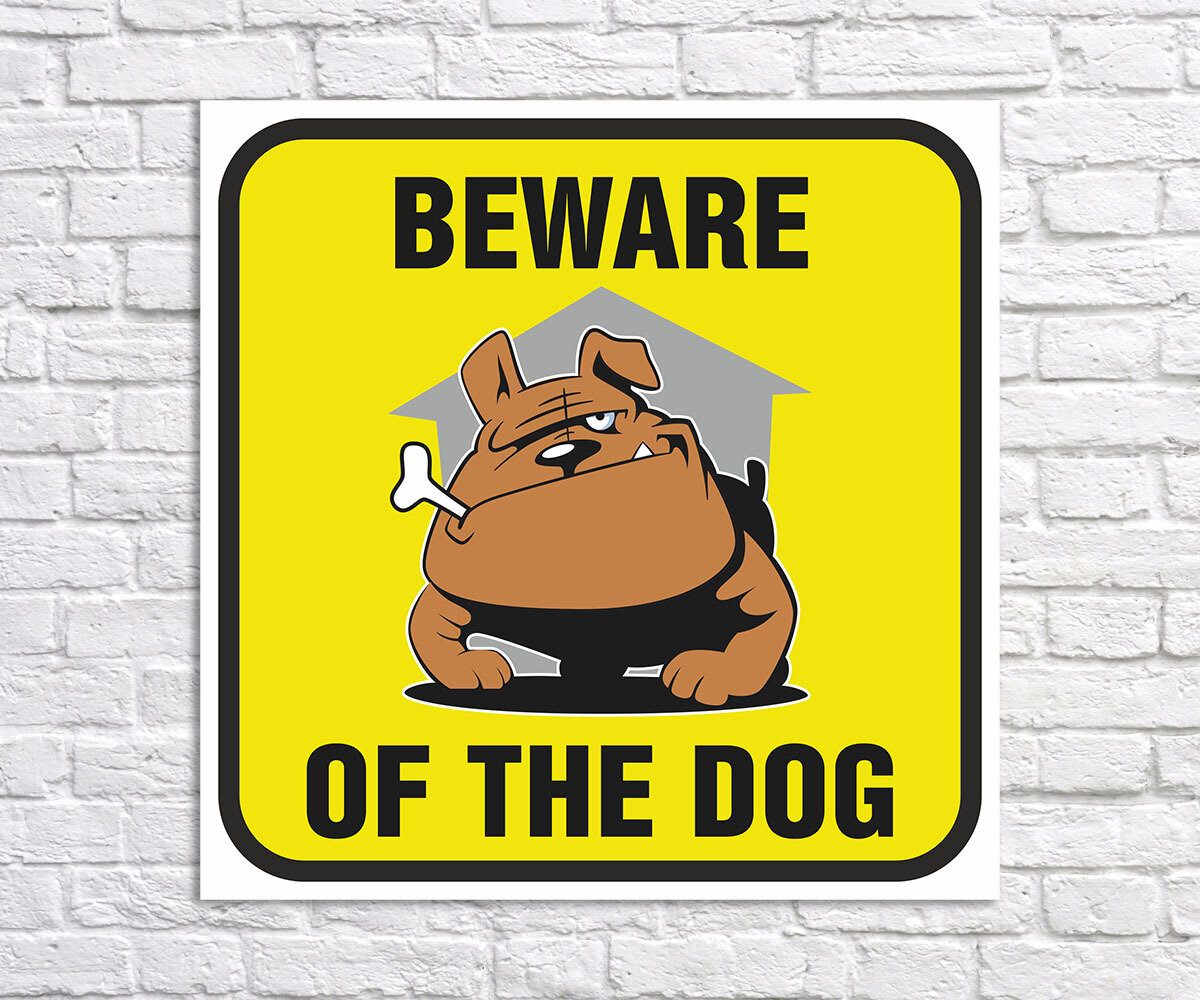 Табличка "Beware of the dog", размер 31х31см