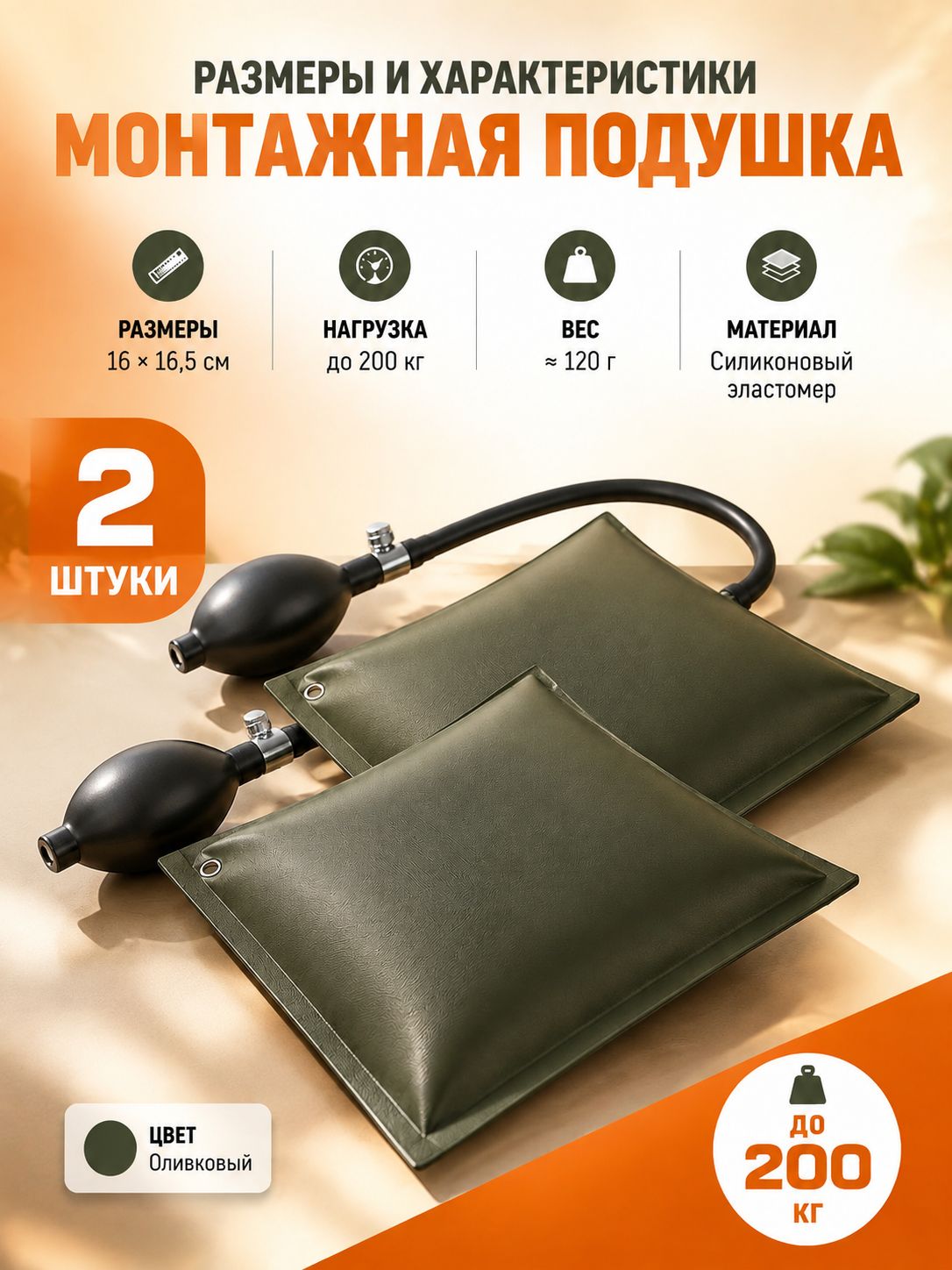 2шт. Надувная монтажная подушка пневмоклин, пневмоподушка для отжатия двери