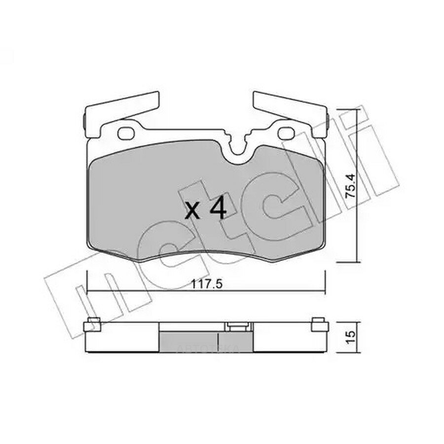 Колодки тормозные MINI COOPER(R55. R56. R58) 06- перед. METELLI 2208290