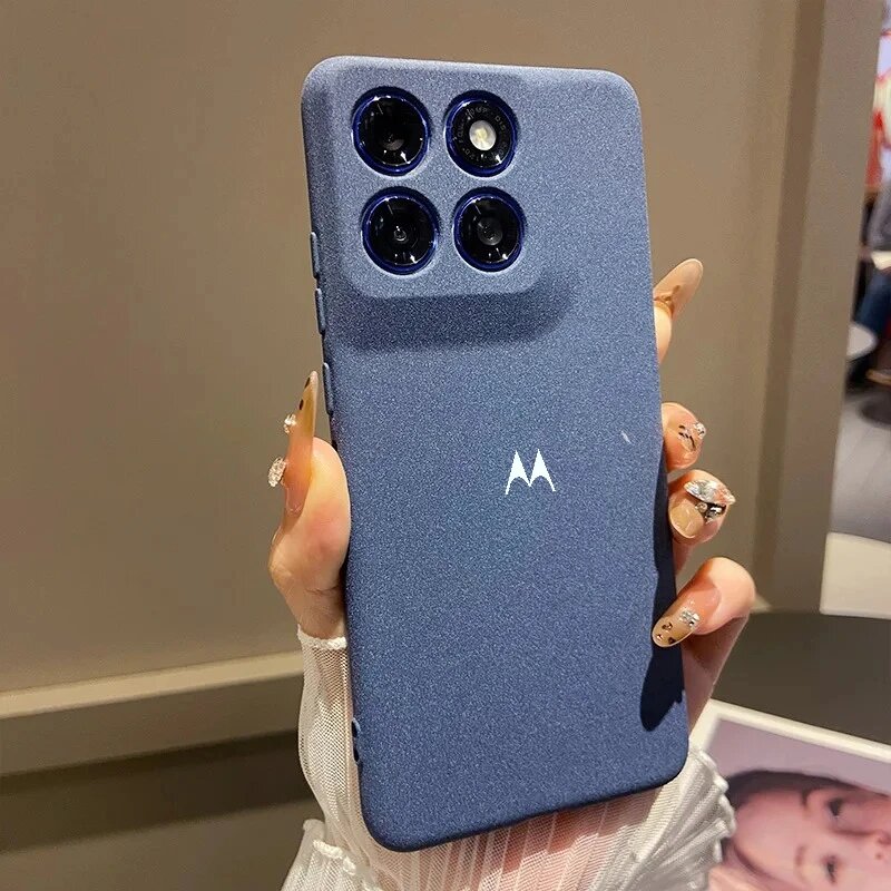 Тонкий Чехол Из ТПУ С Текстурой Rock Sand Skin Для Motorola Motorola Edge 70 Fusion+, Синий, Blue