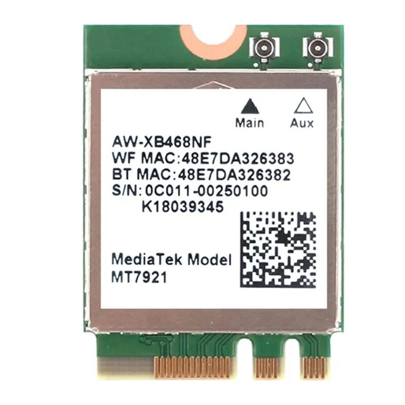 MT7921 WIFI6 2.4G 5G Гигабитная сетевая карта M2 5.2 BT Network Card Настольный