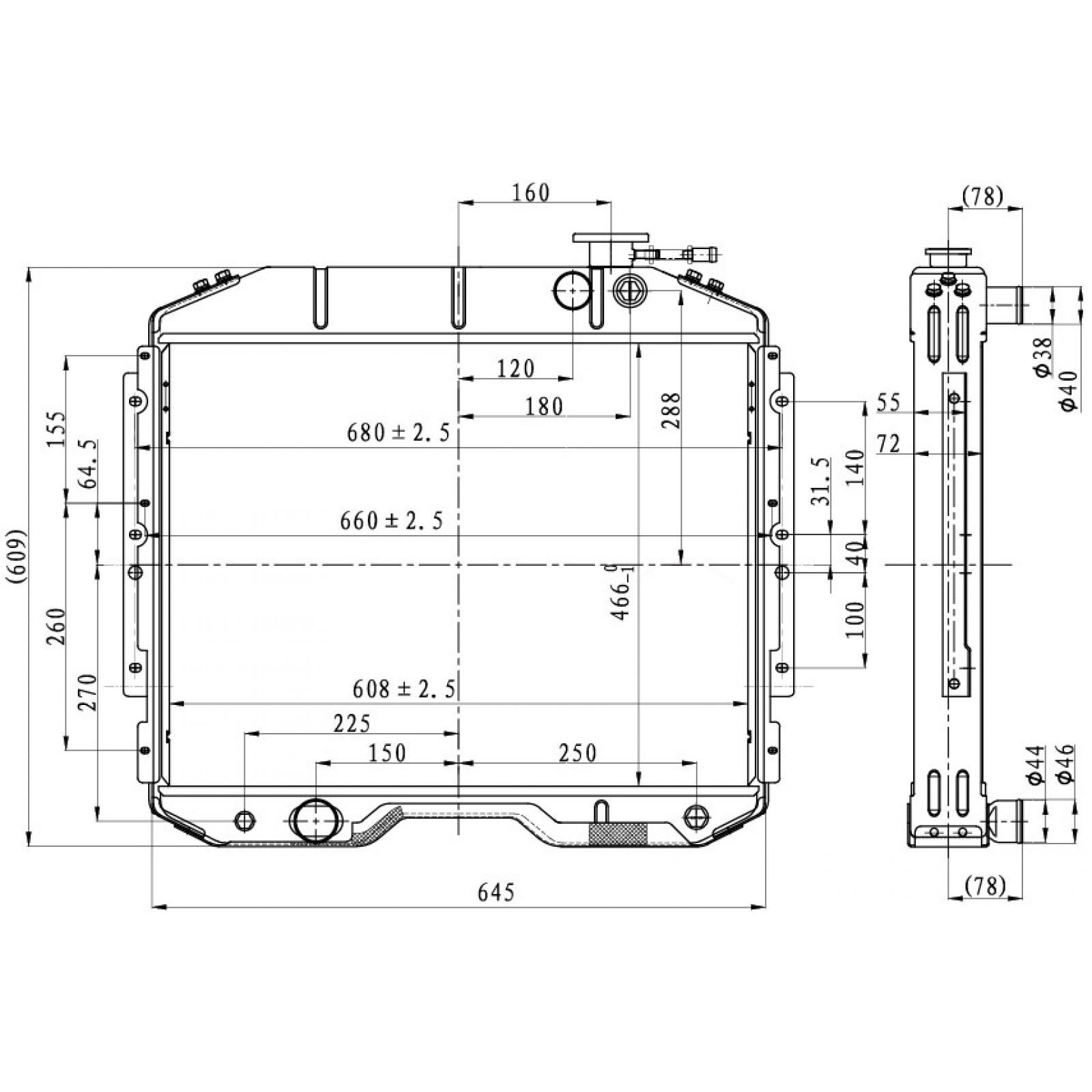 Радиатор охлаждения, для ГАЗ 3309 oem 121130101020, 3307130101036 арт LRC0338