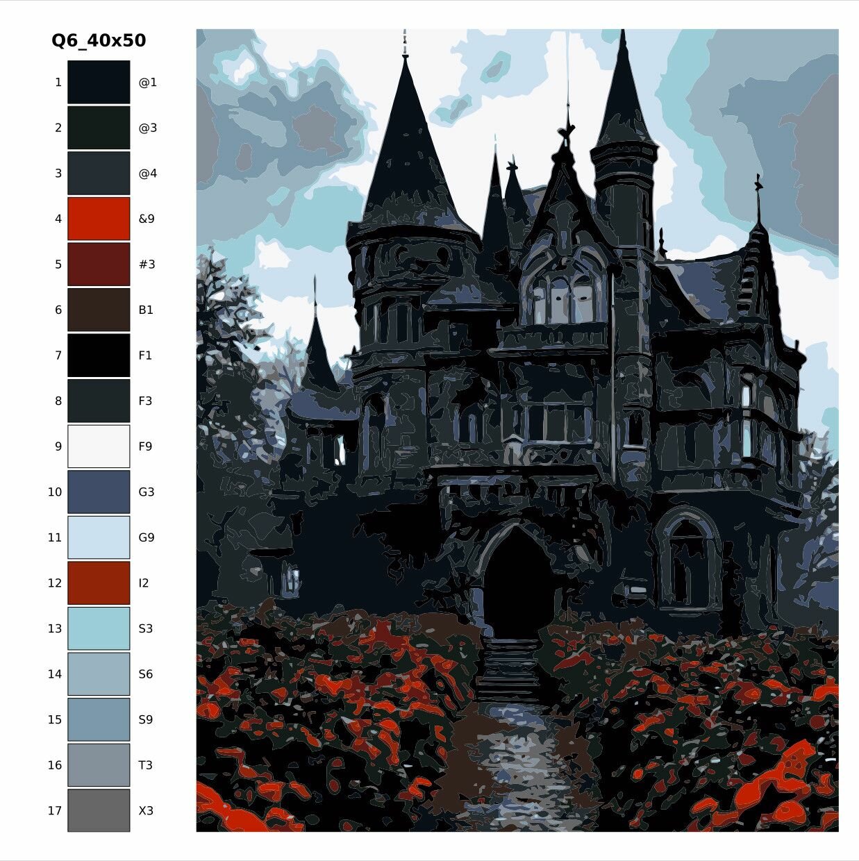 Картина по номерам Q6 "Замок" 60х80