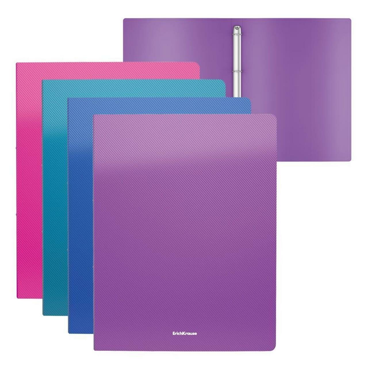 Папка с кольцами ErichKrause "Diagonal Vivid", А4, 4 кольца, пластик, 150 листов, 238x310 мм 1 шт