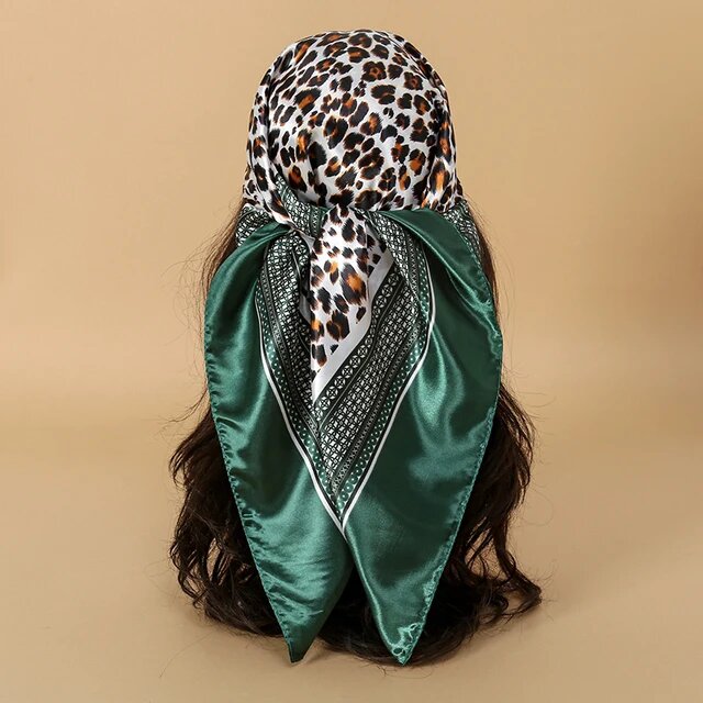 Женский роскошный шелковый шарф, шарфы с принтом зебры, квадратная шаль 90x90 см, дорожный платок, хиджаб, бандана, шейный платок, платок