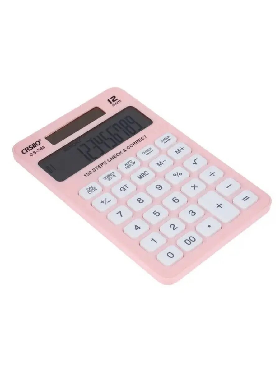 Стильный розовый настольный калькулятор 12-разрядный