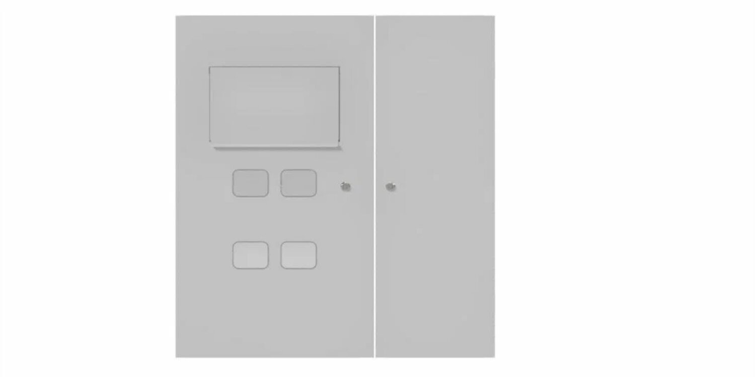 Комплект дверей для щита этажного, на 4 квартиры, металл, цвет светло-серый