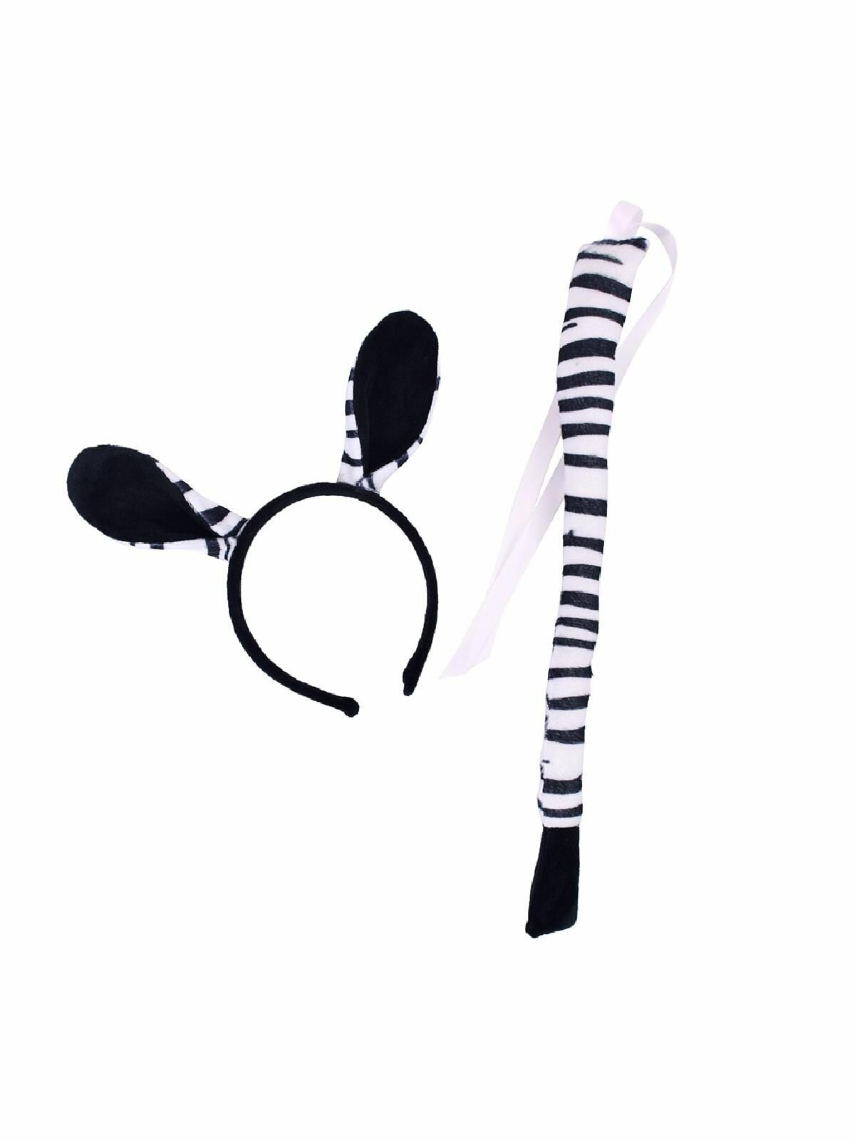 Ободок с ушами леопарда и жирафа, - зебра