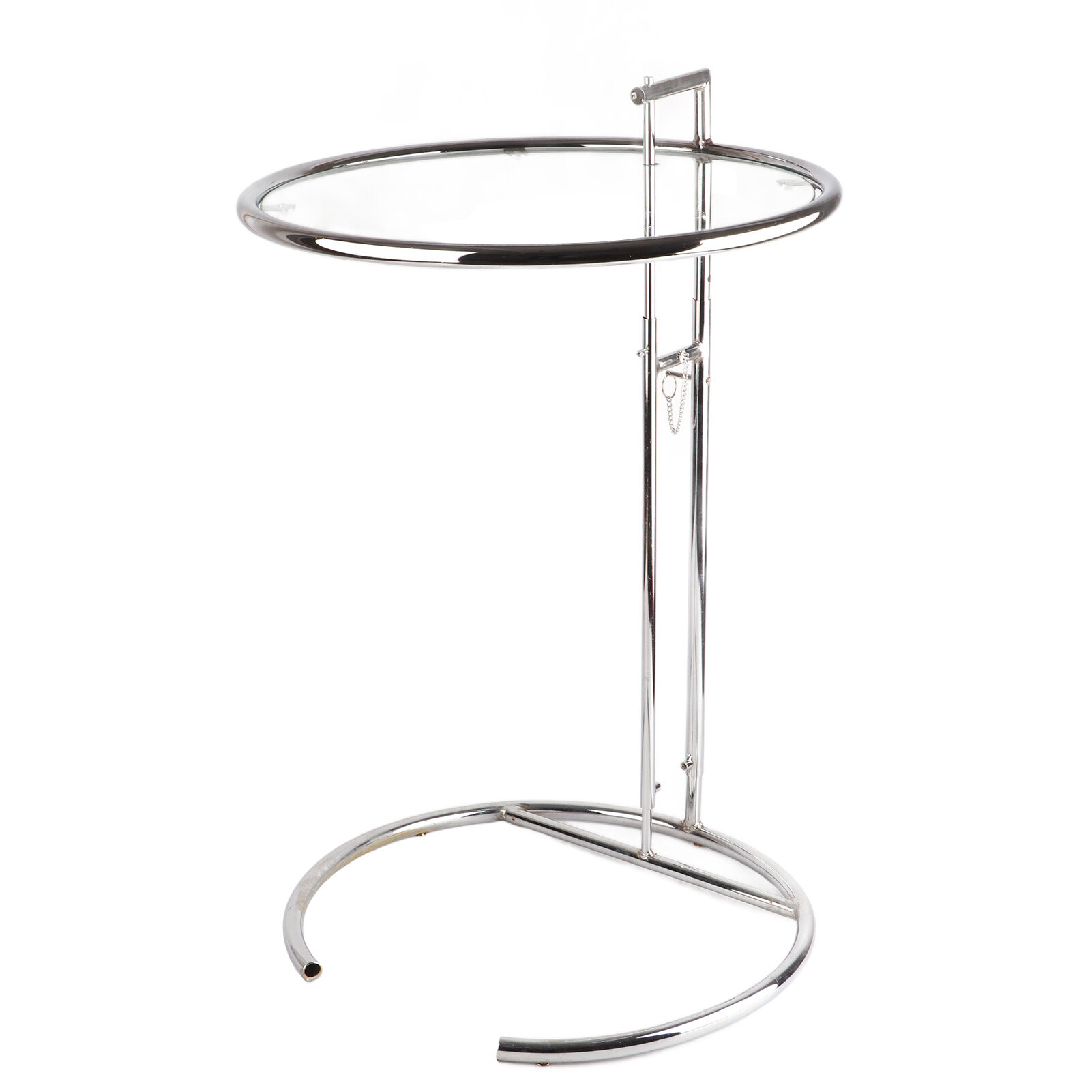 Подъемный журнальный столик в стиле ретро, прозрачный, круглой формы, компактный, металлический, со стеклянными вставками, декоративный, практичный.