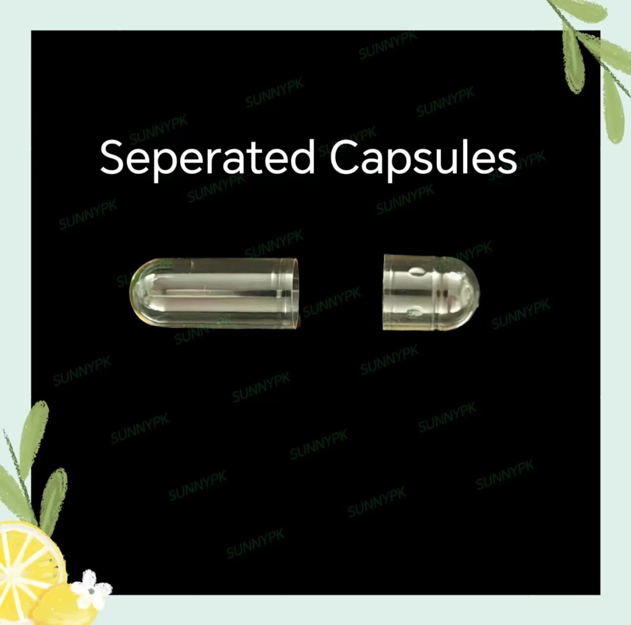 Пустые энтеросолюбые желатиновые капсулы SUNNYPK 1000 шт. 3 size, Clear Seperated