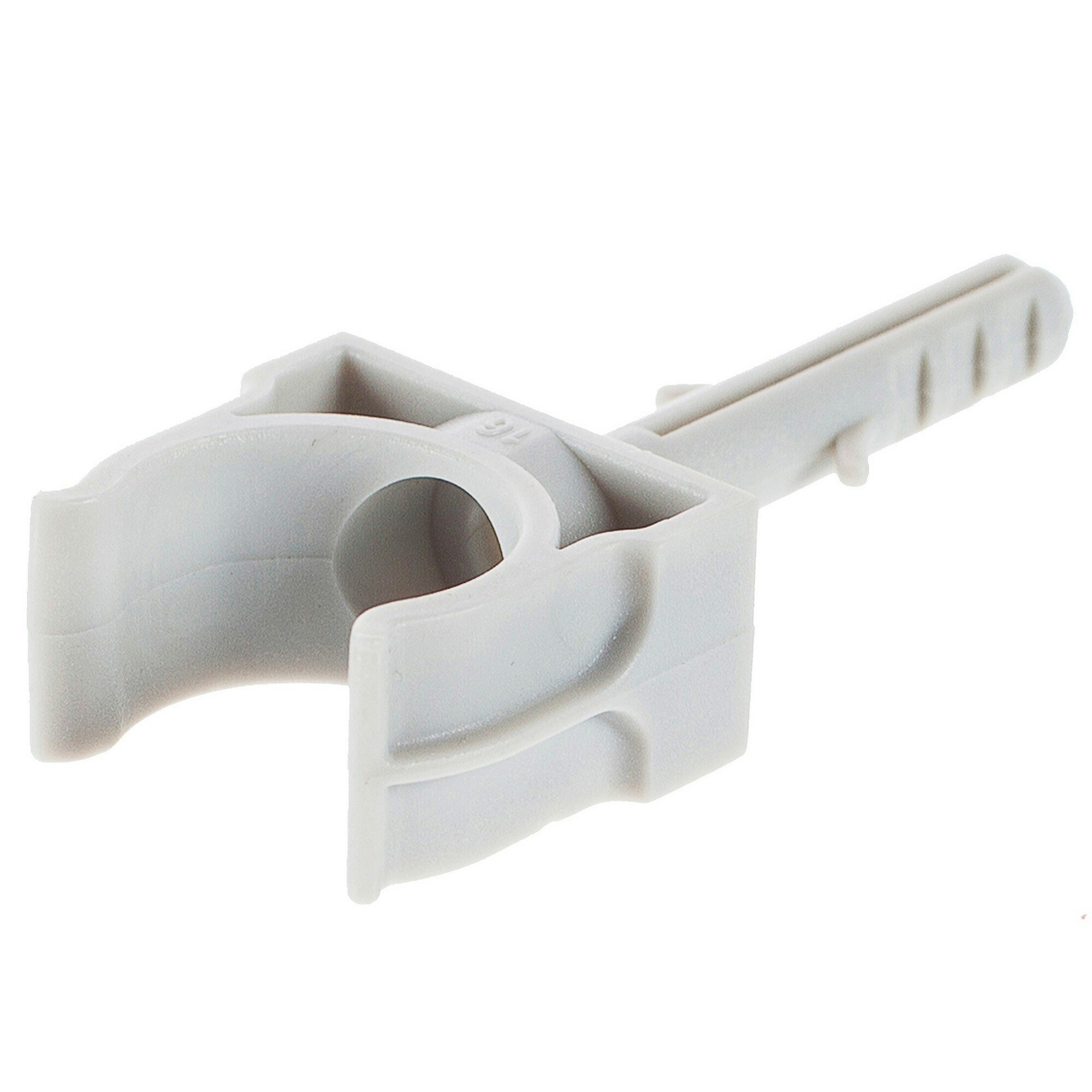 Держатель с дюбелем для труб Экопласт D16 мм цвет серый 10 шт. Экопласт