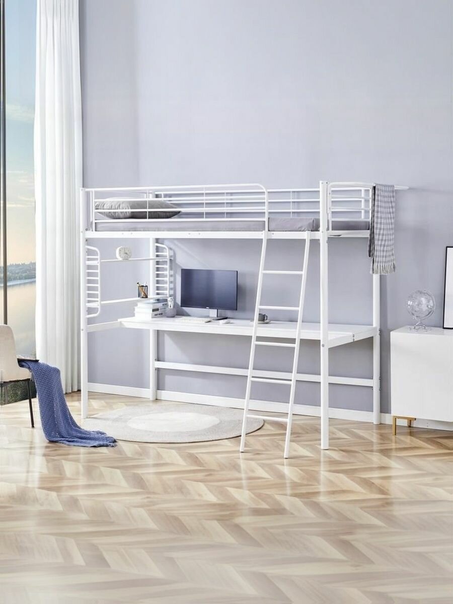 Кровать со столом внизу HALMAR DOLCE 90 белый