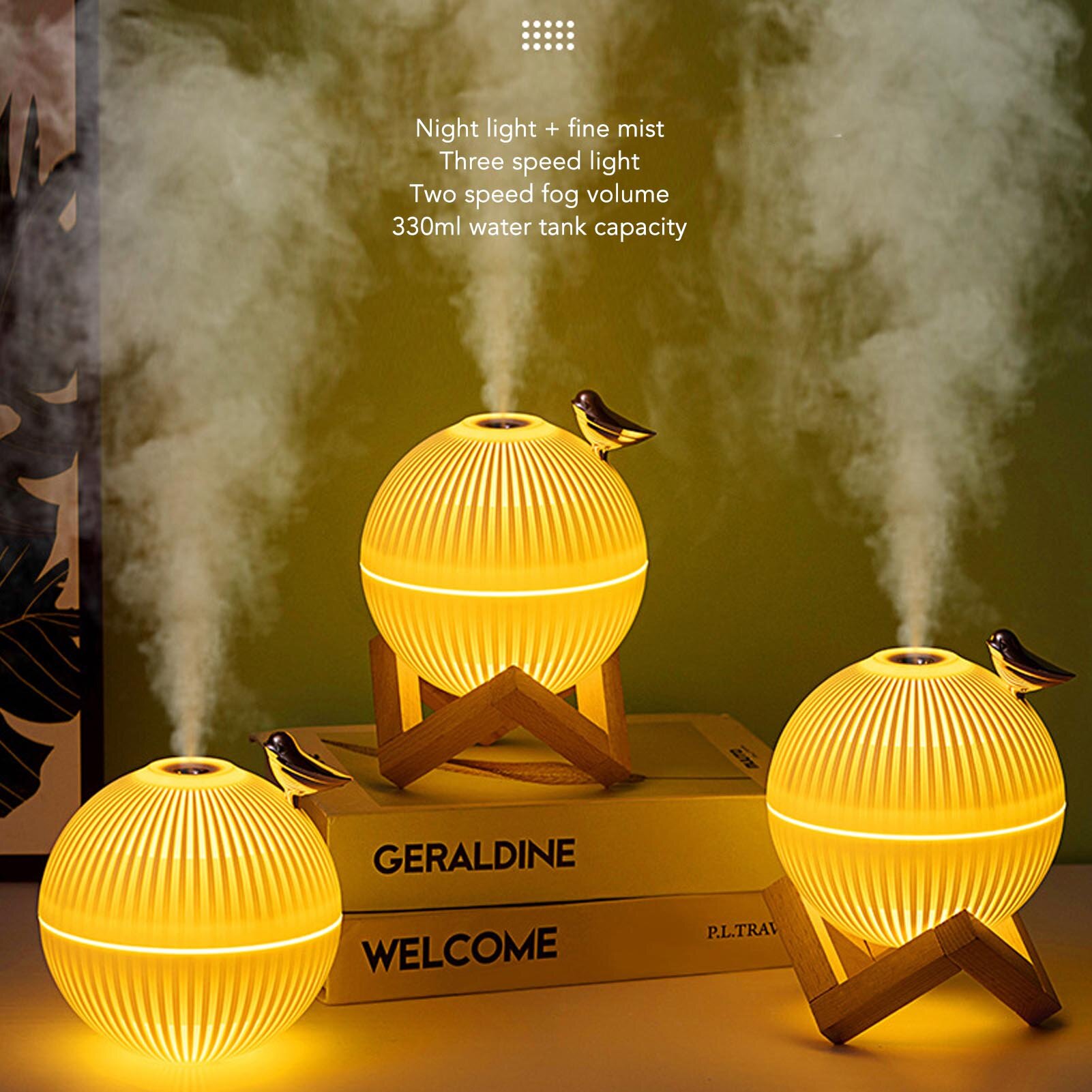 Мини-увлажнитель 3D Moon, домашний милый портативный маленький увлажнитель воздуха с USB, компактный увлажнитель воздуха с ароматом воздуха, 330 мл