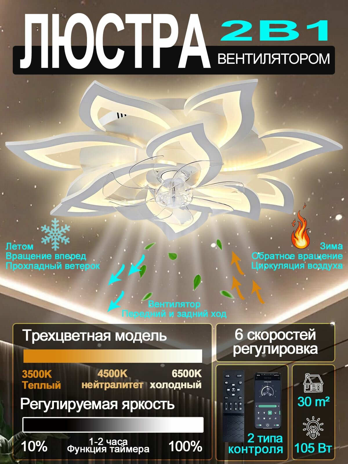 Люстра, 105 Вт