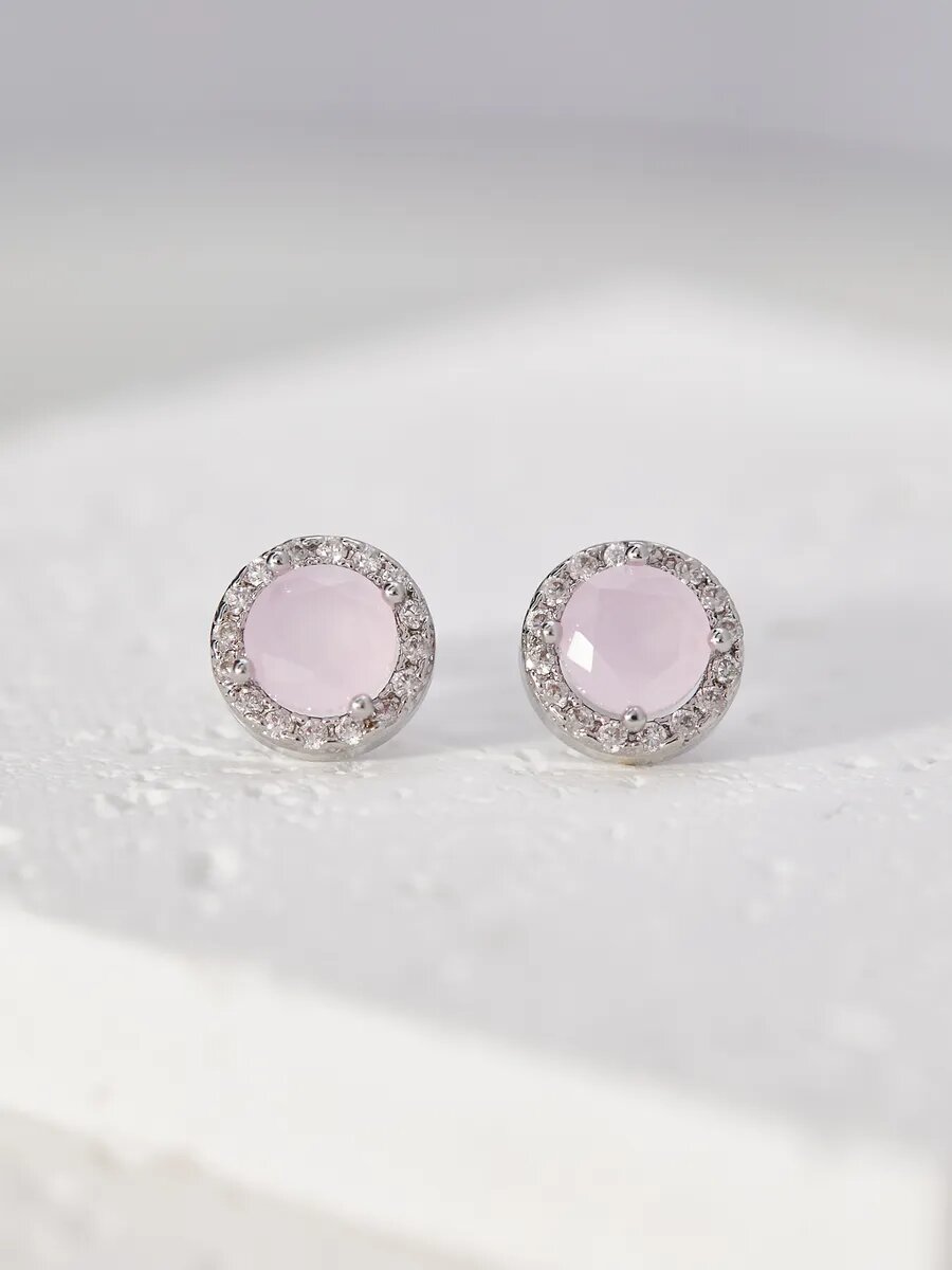 Серьги пусеты, фианит, циркон, кристалл