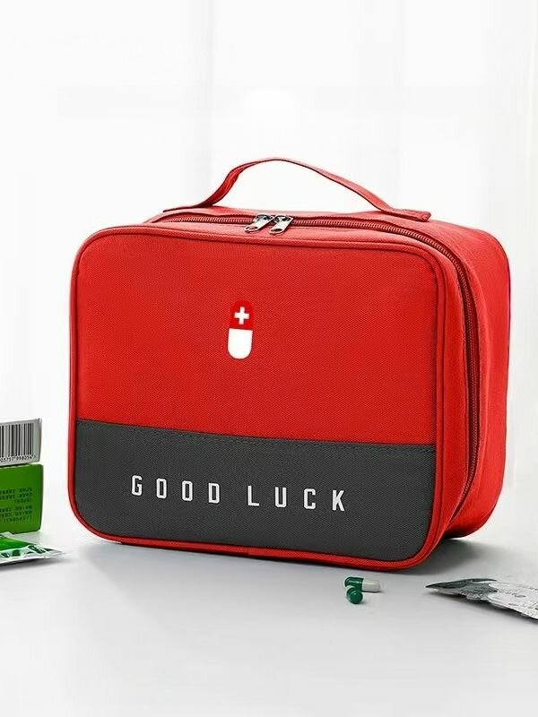 Органайзер для лекарств Y075, красный, влагоотталкивающий, 1 отделение, 5 ячеек