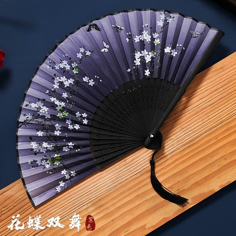 Традиционный китайский стиль веера, складной веер, ханьфу, женский чонсам, танцевальный, для детей и студентов, летний портативный маленький
